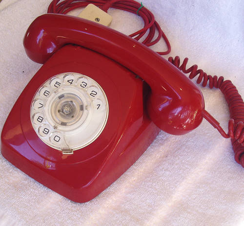 Rotary Dial Telephone PMG 800 Series Fire Engine Red