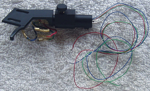 1980's TURNTABLE P-TYPE HEADSHELL With Tonearm Fittings & Wiring