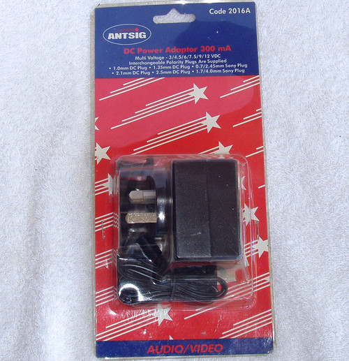 ANTSIG DC Power Adaptor Kit (3 - 12V 300mA) Multiple Output Plugs