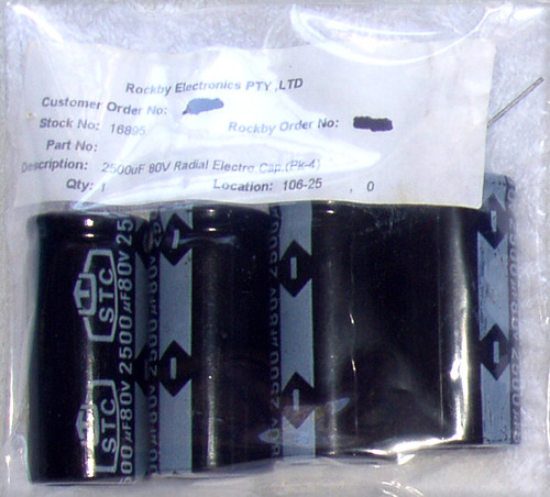 STC Electrolytic Capacitor 2500uF 80V Radial NEW Old Stock