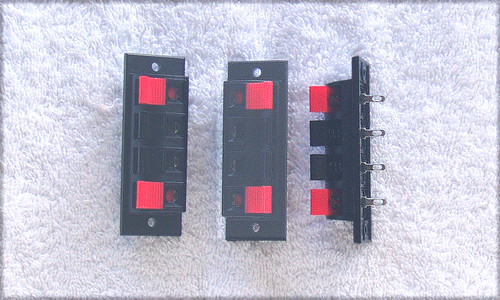 4 Way Speaker Terminal Block Panel Mount New Old Stock
