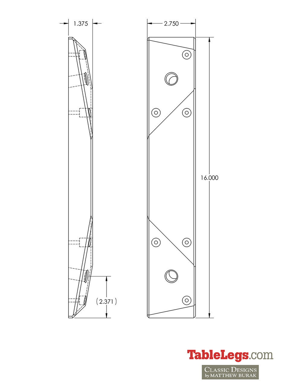 Angled/Splayed Cleats - TableLegs.com