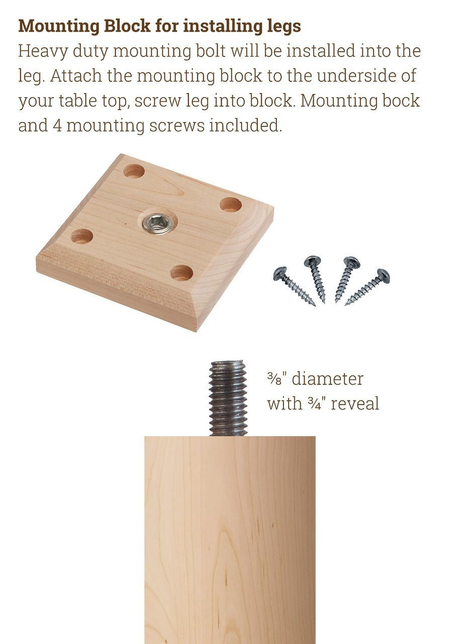Shaker Coffee Table Leg 18" - TableLegs.com