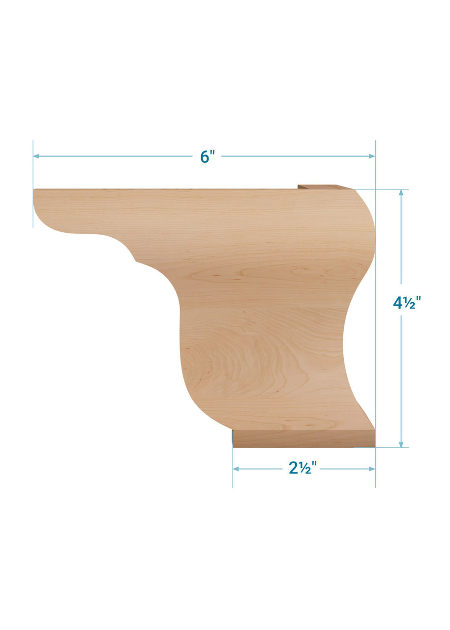 Queen Anne Ogee Bracket Front Foot - TableLegs.com