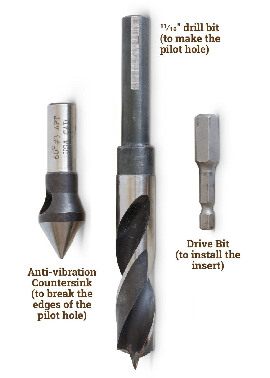 Threaded Steel Insert Installation Hardware Kit - Tablelegs