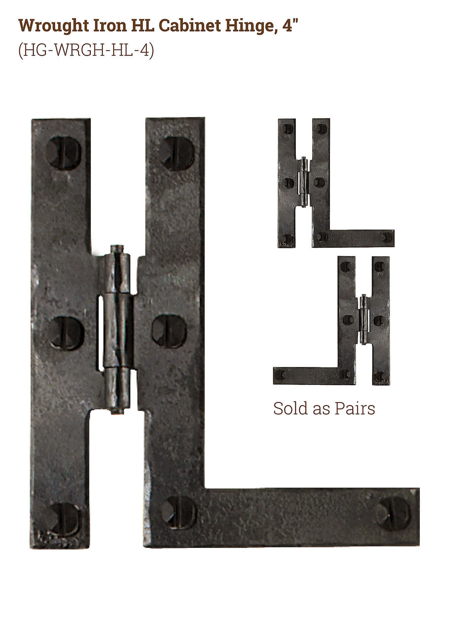 Wrought Iron HL Cabinet Hinges - TableLegs.com