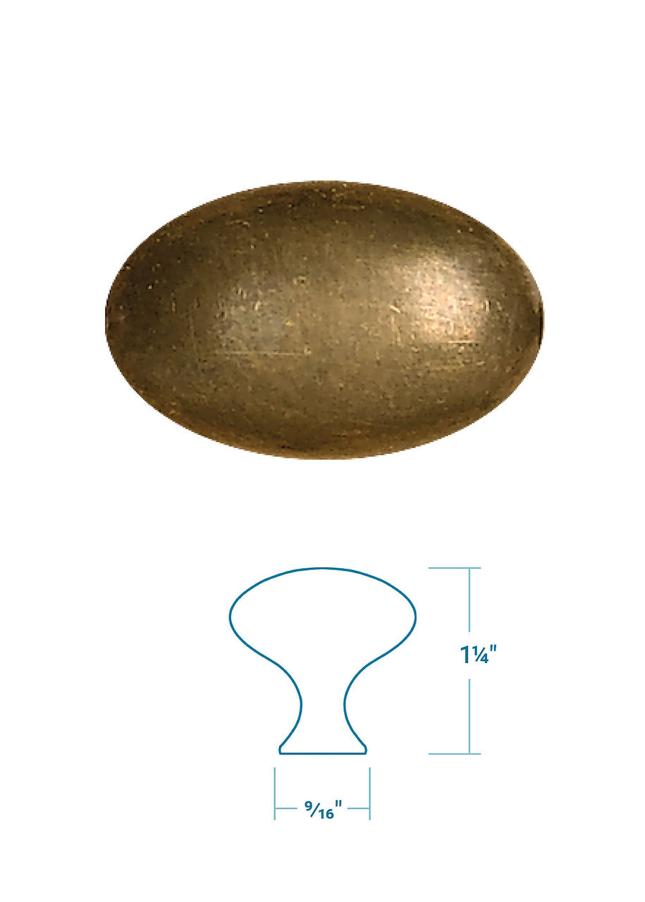 Oval Brass Cabinet Knob - TableLegs.com