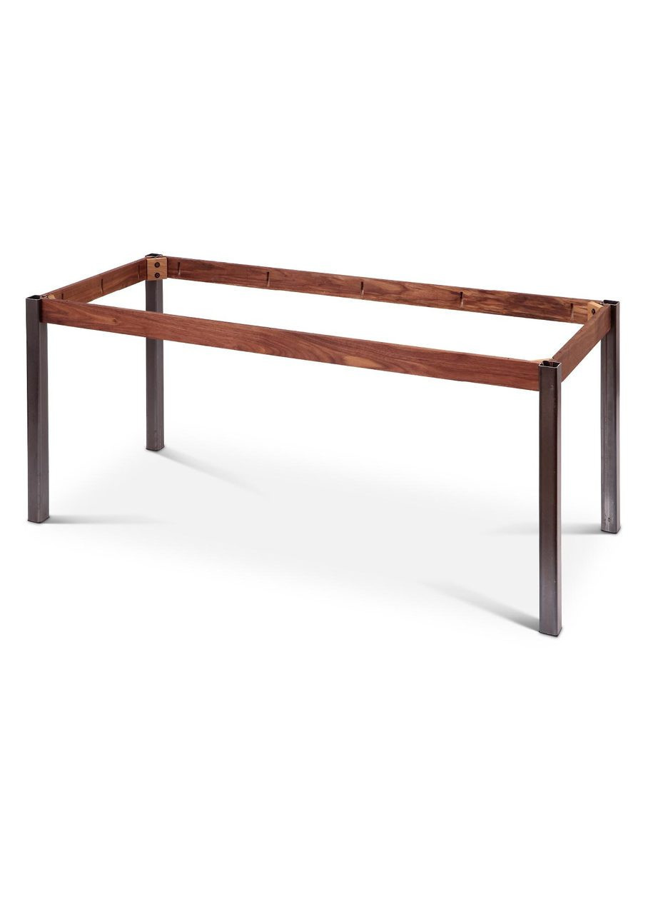 Fusion Industrial White Oak Dining Table Base – 28" Metal Legs