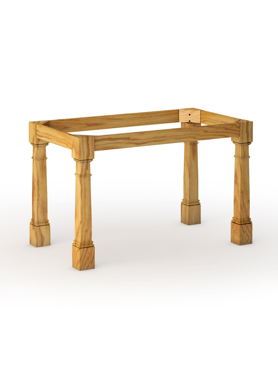 Morris White Oak Dining Table Base – 36" Leg, Arts & Crafts