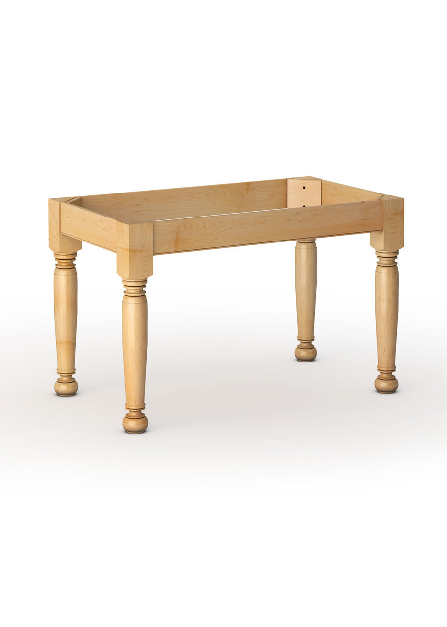 Country Soft Maple Kitchen Table Base – 36" Leg, Bold Design