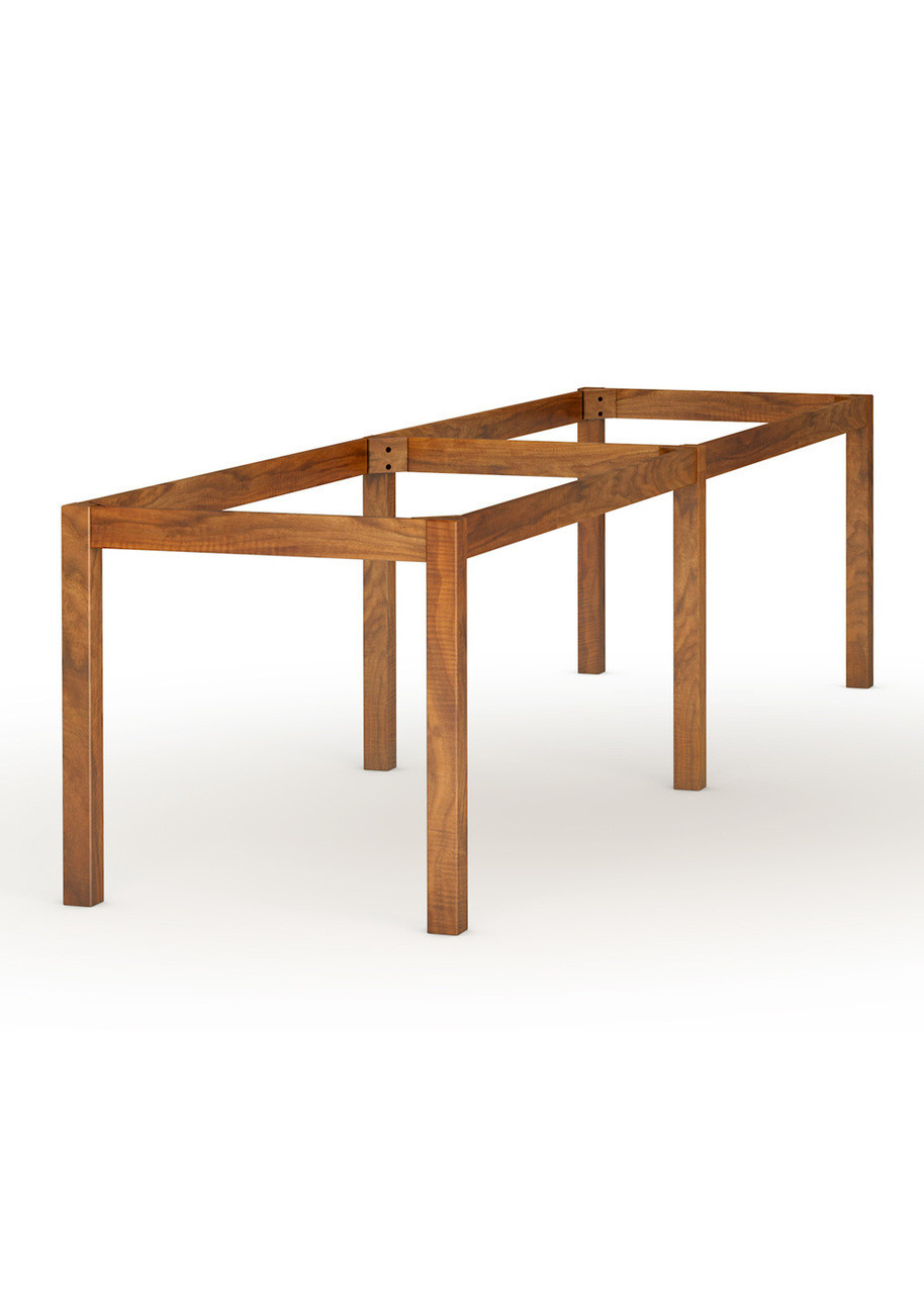 Foursquare Walnut 6-Legged Dining Table Base – 29" Thin Legs