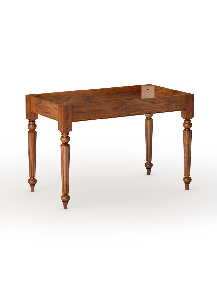 Federal Walnut Kitchen Table Base – 36" Leg, Fluted Design