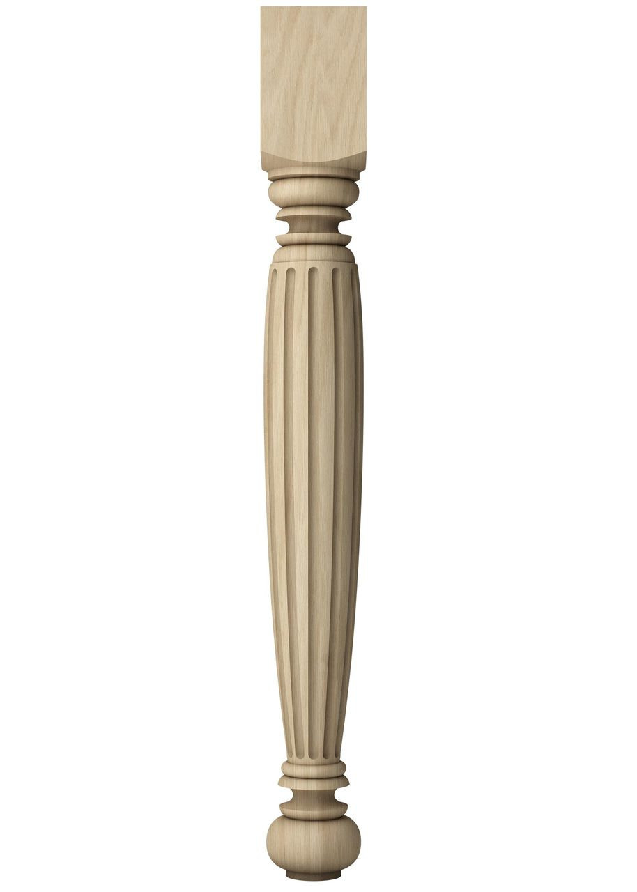 Fluted Farmhouse Dining Table Leg 29" - TableLegs.com