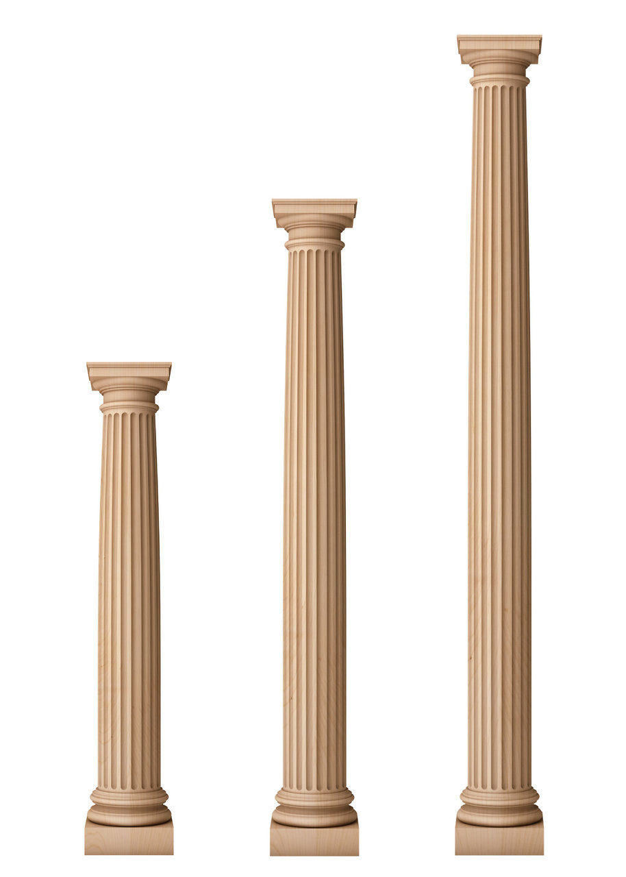 Fluted Architectural Doric Columns 7 1/2" Diameter - TableLegs.com