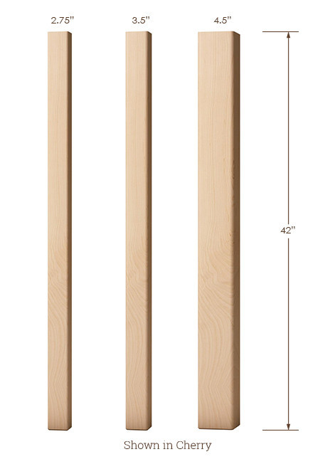 42" Parsons Square Wood Counter & Bar Leg | Shop TableLegs.com™