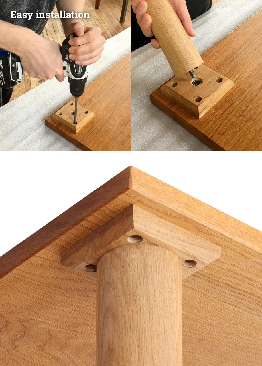 Round Wood Kitchen Table Leg 3 x 34.5" or 36" | Shop TableLegs.com™