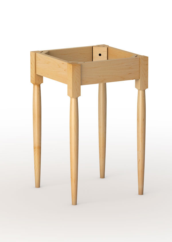 Shaker Soft Maple End Table Base – 25" Leg