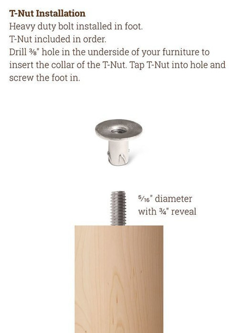 Foursquare Furniture Foot | 4" - 8" | Shop Tablelegs.com™