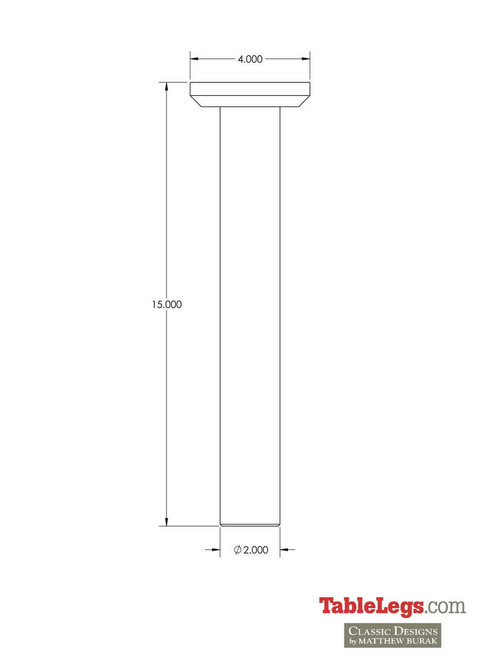 Round Wood Coffee Table Leg 2 x 15" | TableLegs.com™ | Shop Online