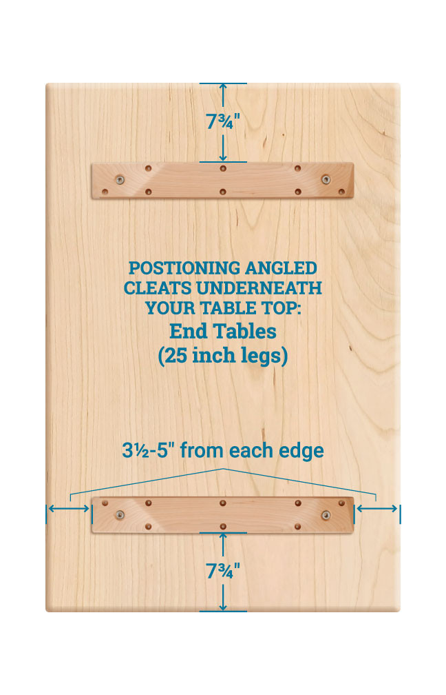 Angled/Splayed Cleats - TableLegs.com