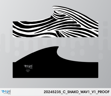 Waves Collection -Black and White Shako Wrap (SHAKO_WAV1) - Digital ...