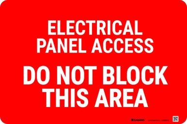 Electrical Panel - Do Not Block Floor Sign | Kasama.us