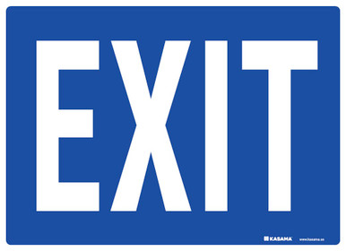 Exit Sign - White on Blue | Kasama.us