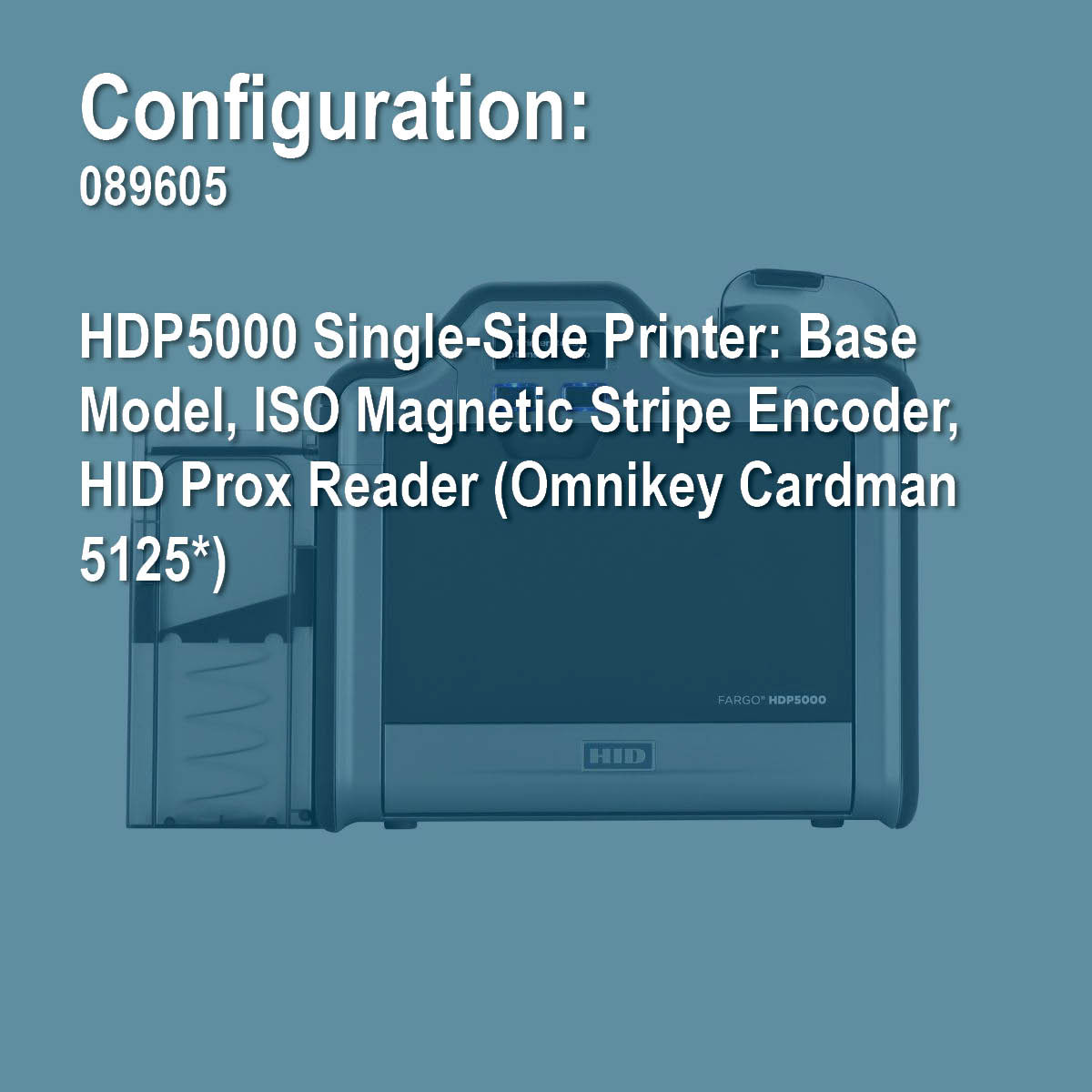 Fargo (by HID Global) 089605 HDP5000 Simplex Retransfer ID Card Printer ...