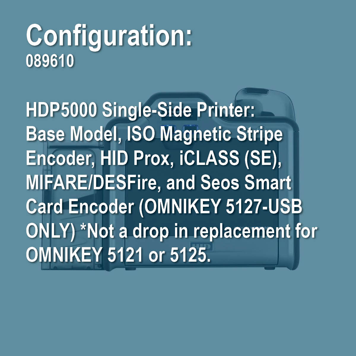 Fargo (by HID Global) 089610 HDP5000 Simplex Retransfer ID Card Printer ...