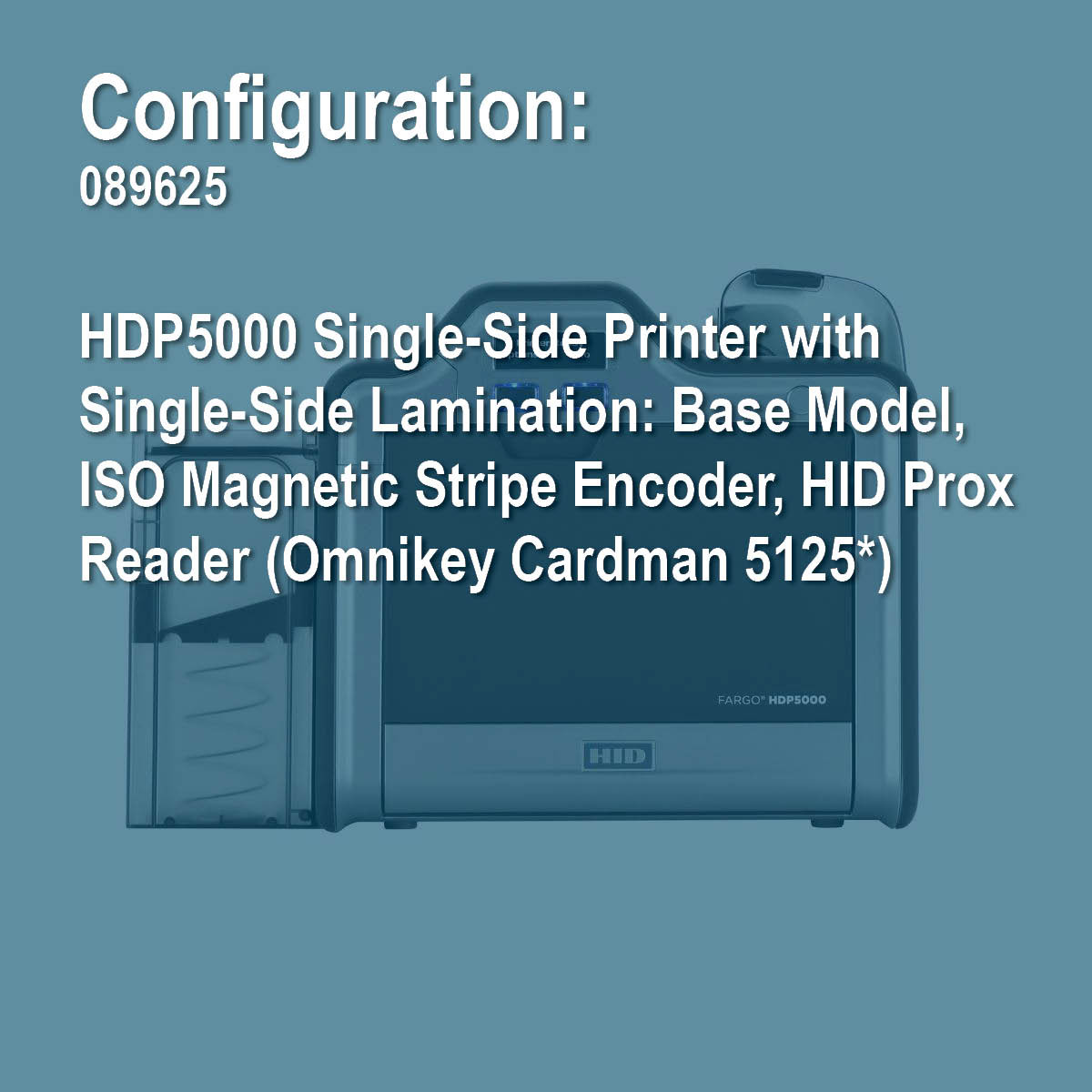 Fargo (by HID Global) 089625 HDP5000 Simplex Retransfer ID Card Printer ...