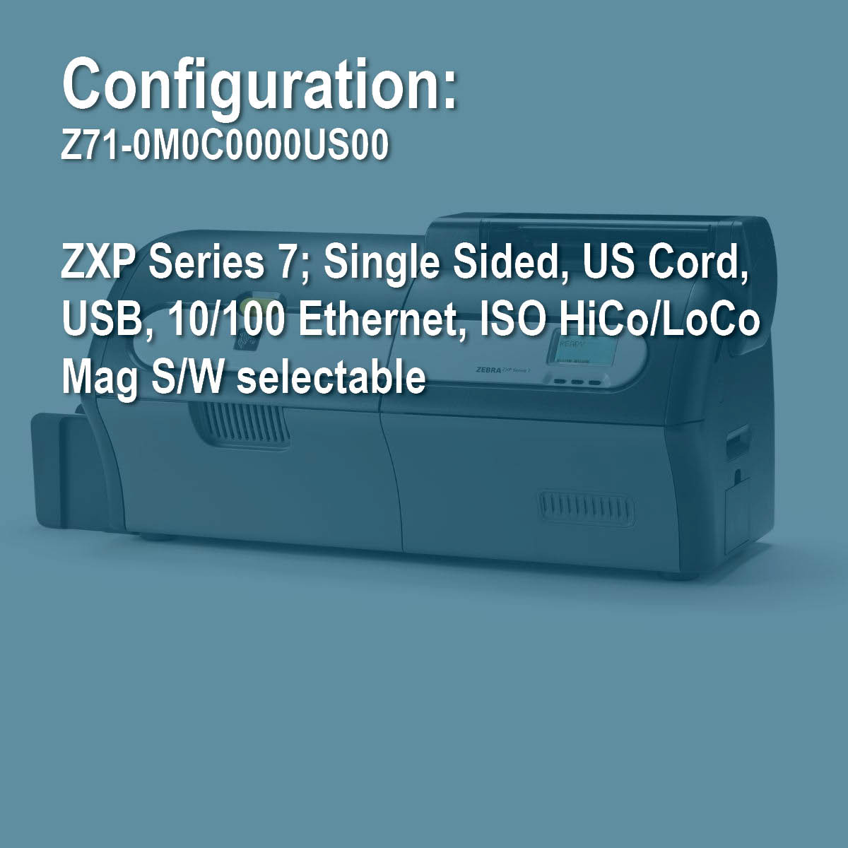 Zebra Z71-0M0C0000US00 ZXP7 Simplex ID Card Printer - AnythingID