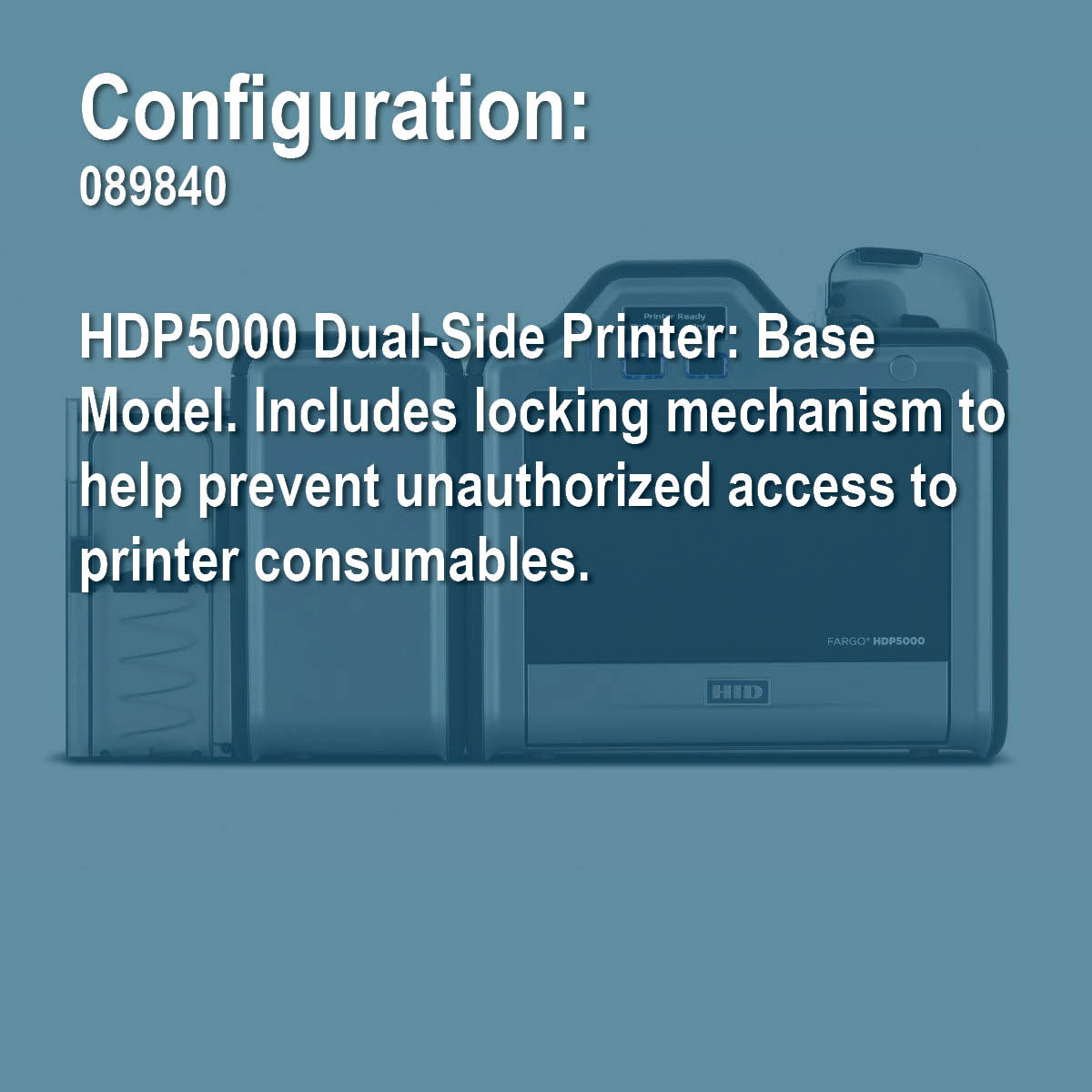 Fargo (by HID Global) 089840 HDP5000 Duplex Retransfer ID Card Printer ...