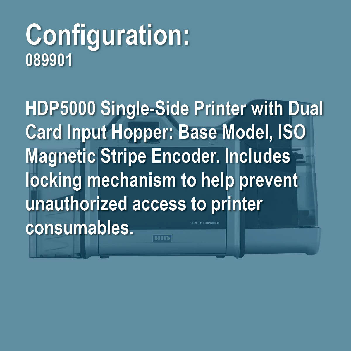 Fargo (by HID Global) 089901 HDP5000 Simplex Retransfer ID Card Printer ...