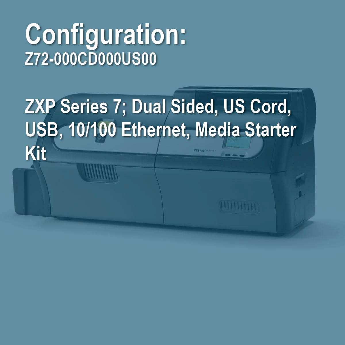 Zebra Z72-000CD000US00 ZXP7 Duplex ID Card Printer Media Starter Kit ...