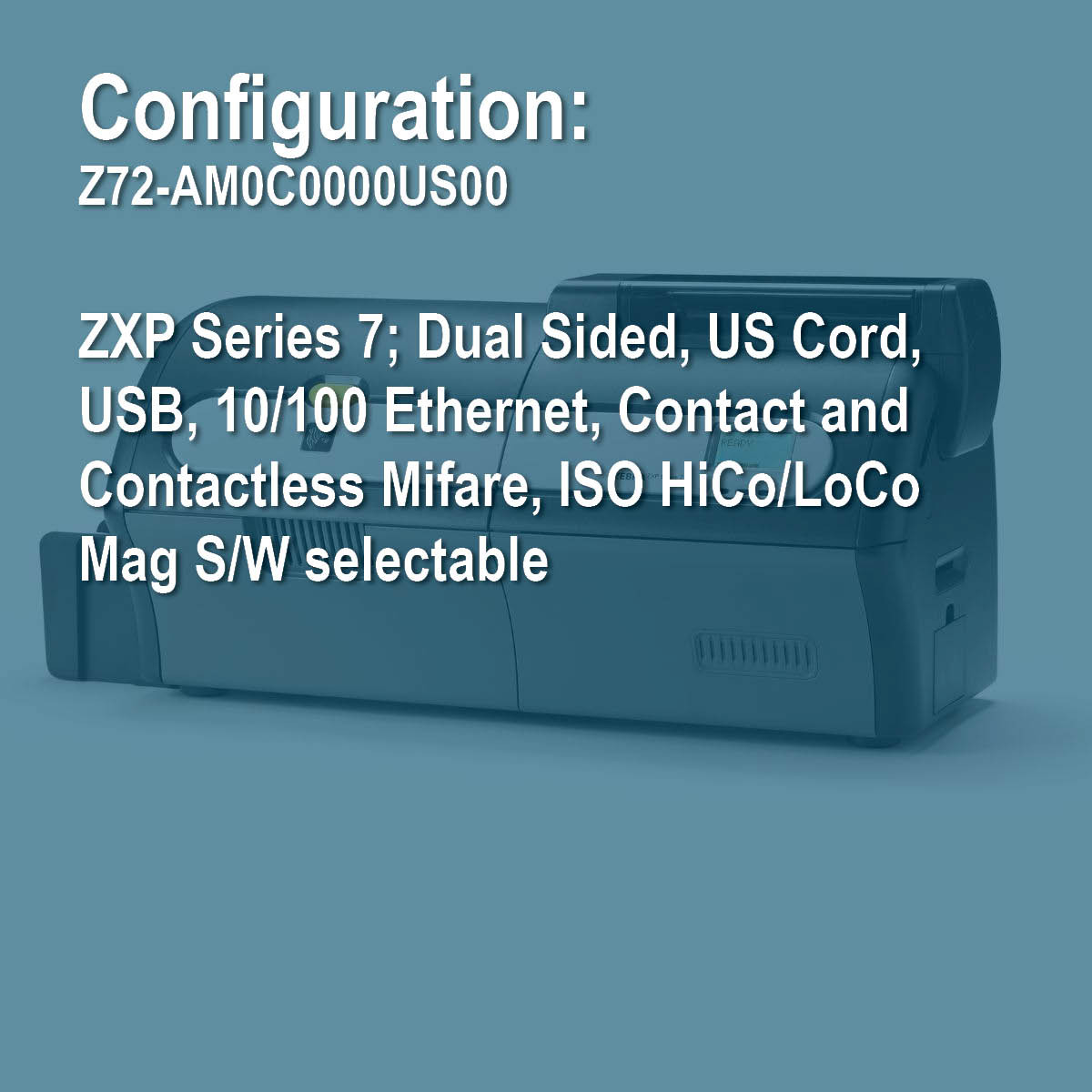 Zebra Z72-AM0C0000US00 ZXP7 Duplex ID Card Printer - AnythingID