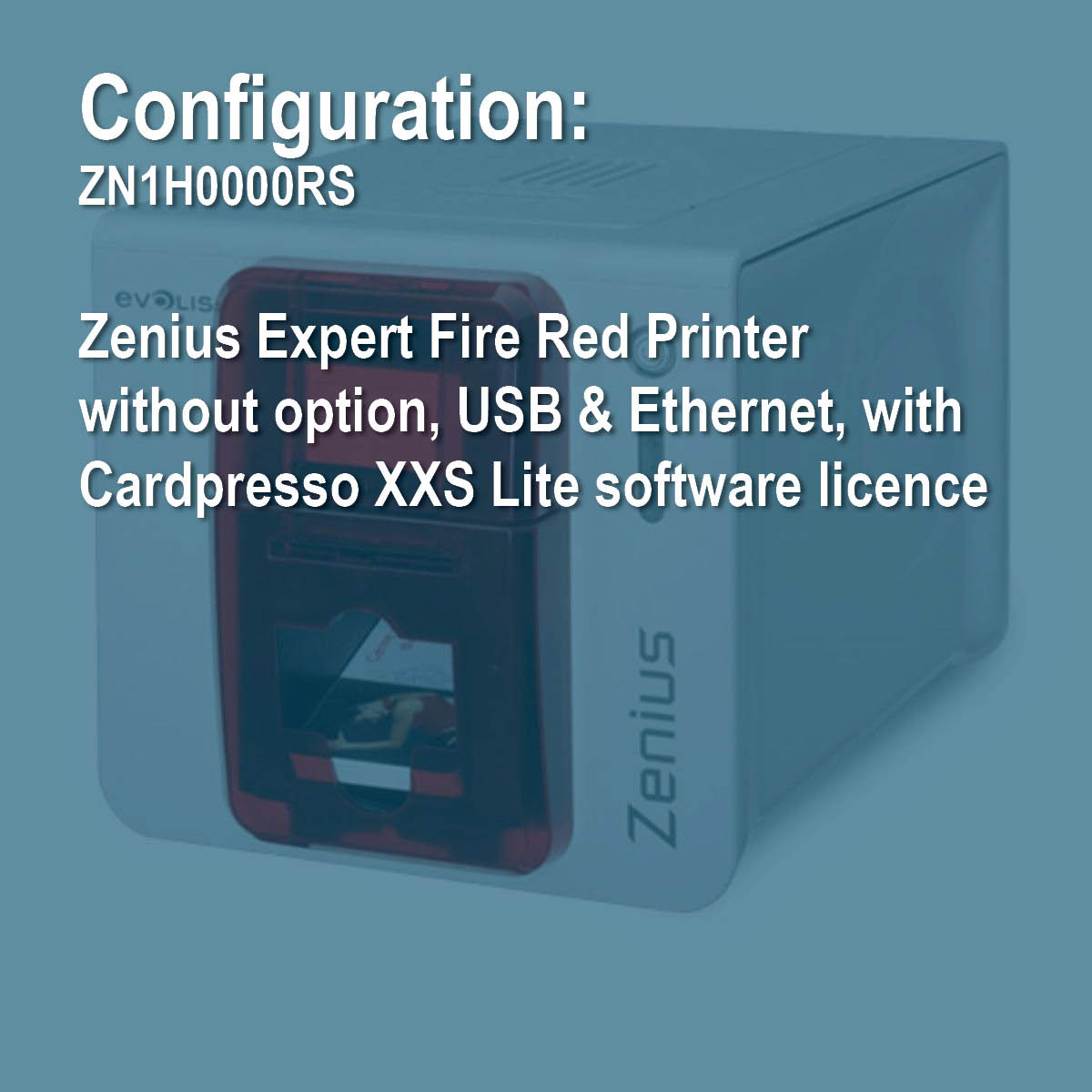 Evolis ZN1H0000RS Zenius Simplex ID Card Printer - AnythingID