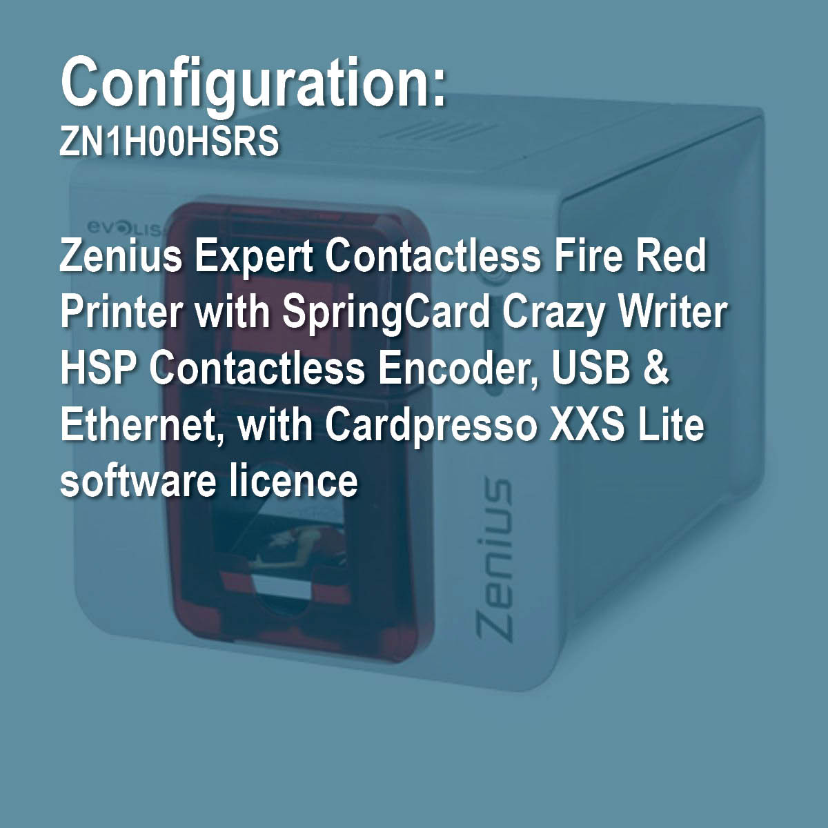 Evolis ZN1H00HSRS Zenius Simplex ID Card Printer - AnythingID