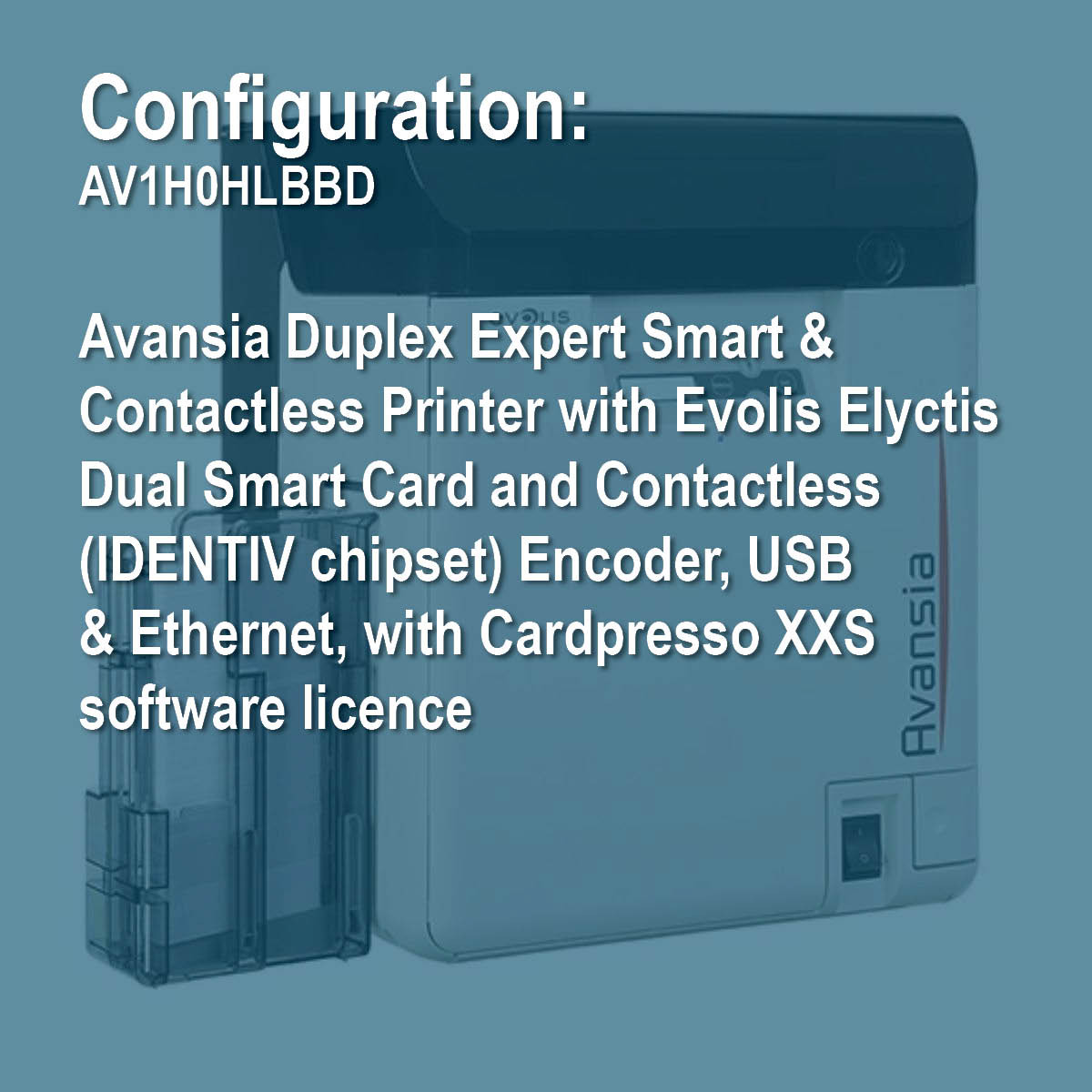 Evolis AV1H0HLBBD Avansia Duplex Retransfer ID Card Printer - AnythingID