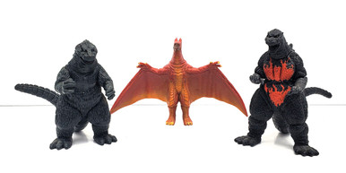 BanDai Godzilla X2 And Rodan mini figure lot (no package)