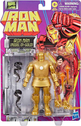 Marvel Legends Retro Iron Man Series Iron Man Model 01 Gold 6" Action ...