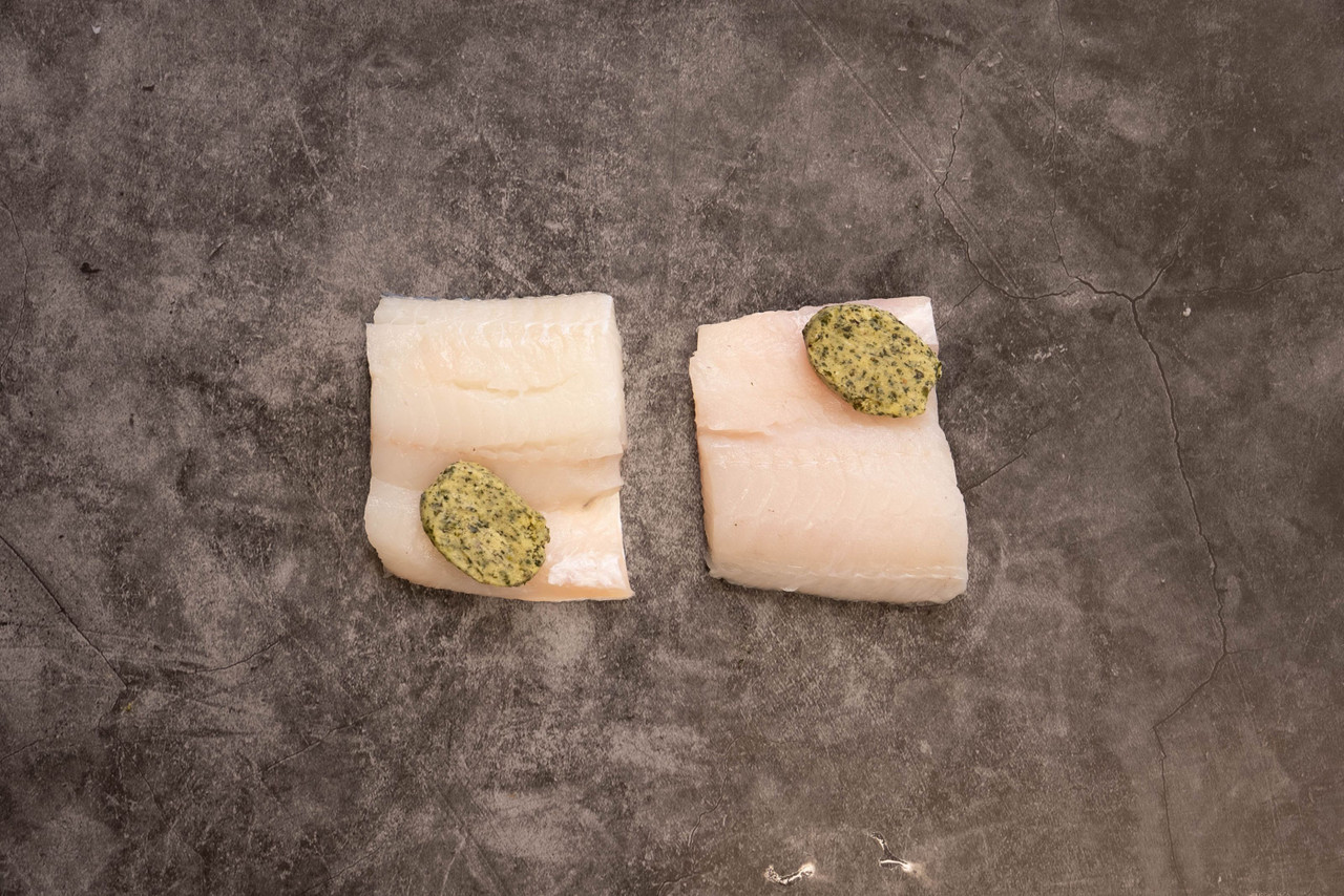 2 Cod Fillets portions with Lemon Zest and Herb butter - Regal Fish ...