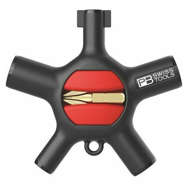 PB Swiss 9-in-1 Universal Cabinet Key with Bit Holder C6 Bits