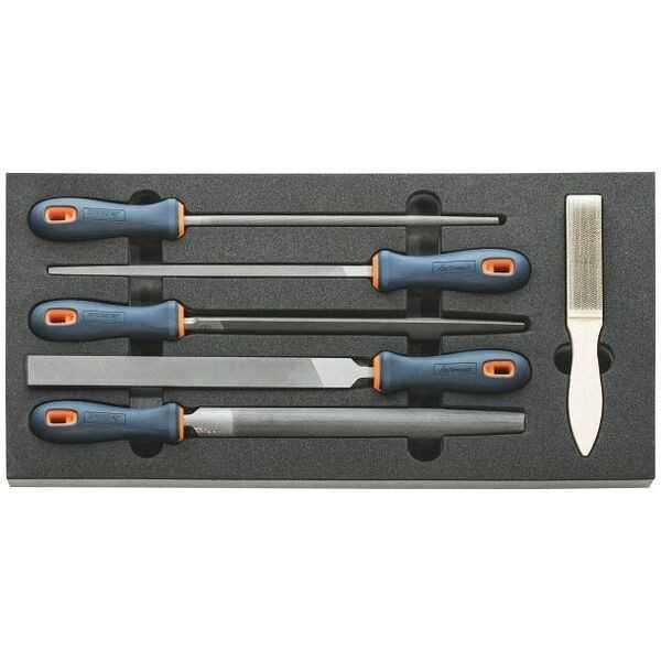 Garant Workshop Files and Brush in Rigid Foam Inlay, Set of 6
