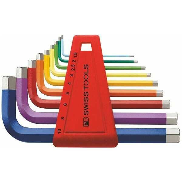 PB Swiss 2222.LH-10 RB Rainbow Hex Key with Ball Point Set