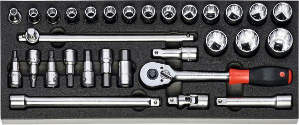 30 Piece Holex 1/2" Drive Precision Socket Set in Rigid Foam Inlay