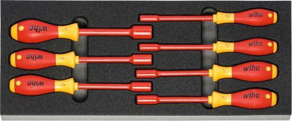 Wiha Insulated Nut Spinner Set in Rigid Foam Inlay, 7 Pieces