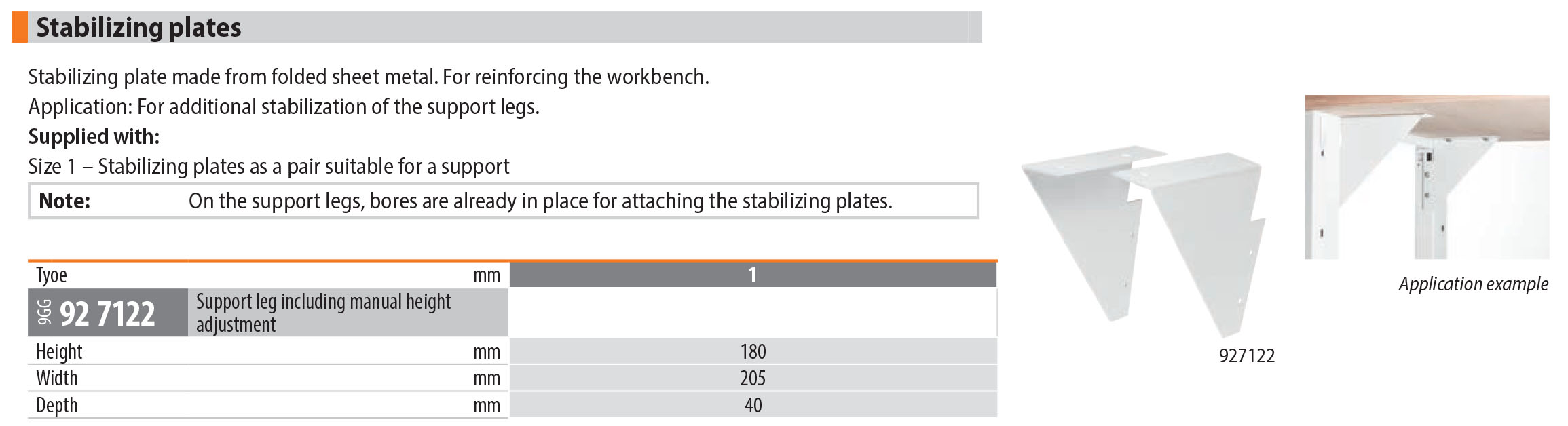 Garant Stabilizing Plates Pair for Workbenches