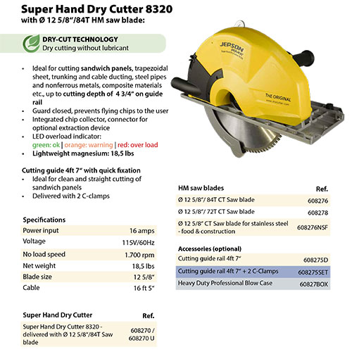 Jepson Super Dry Cutter Circular Metal Cutting Hand Saw 8320