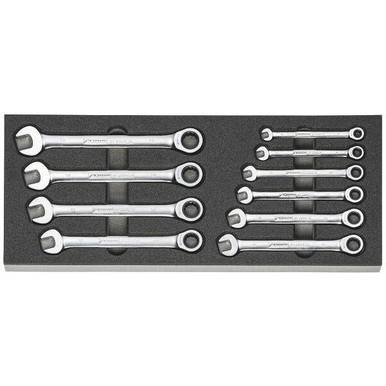 Garant Ratcheting Wrench Set of 10 in Rigid Foam Inlay