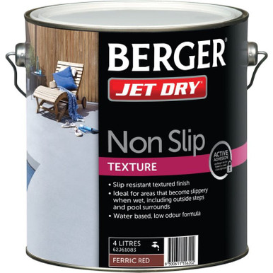 Paint Non Slip Texture Ferric Red 4L Jet Dry 62J61083 Berger - Johnson ...